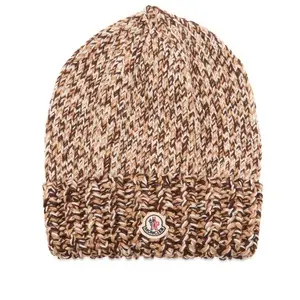 Moncler Wool Beanie - Medium Brown