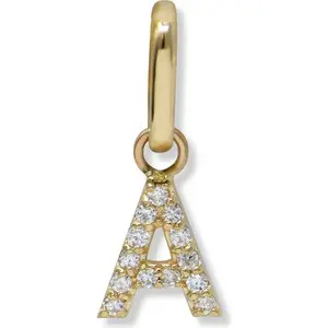 Anzie Love Letter Pavé Diamond Charm - Clear - A