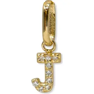 Anzie Love Letter Pavé Diamond Charm - Clear - J