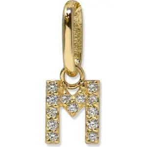 Anzie Love Letter Pavé Diamond Charm - Clear -m
