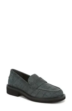 Vionic Leather Penny Loafer With Arch Support - Scarab Croc Embossed