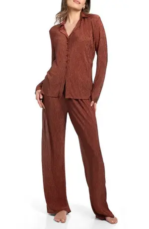 MIDNIGHT BAKERY Rib Pajamas Rust