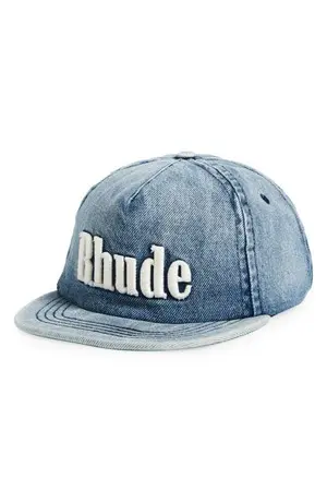 Rhude Logo Denim Baseball Cap - Oxford Indigo 3130