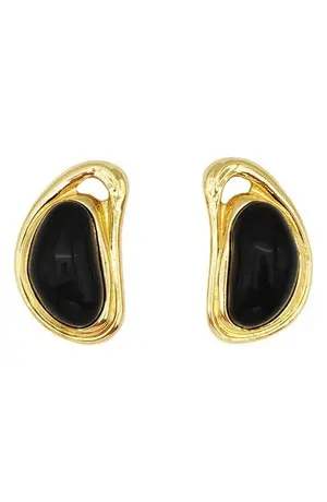 PETIT MOMENTS Vaila Stud Earrings Gold/black