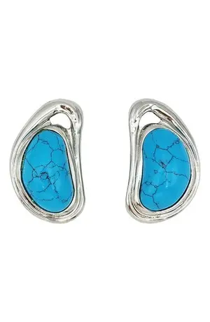 PETIT MOMENTS Vaila Stud Earrings Silver/turquoise