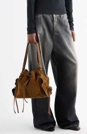 Acne Studios Multipocket Suede Bucket Bag