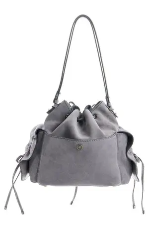 Acne Studios Multipocket Suede Bucket Bag - Cold Grey