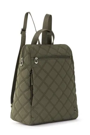 SAKROOTS Arlo Quilted Backpack - Olive Diamond Quilted
