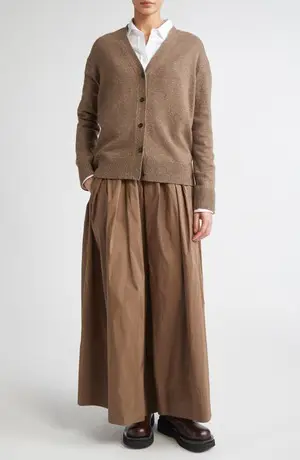 Max Mara Aloe Pleated Maxi Skirt - Brown