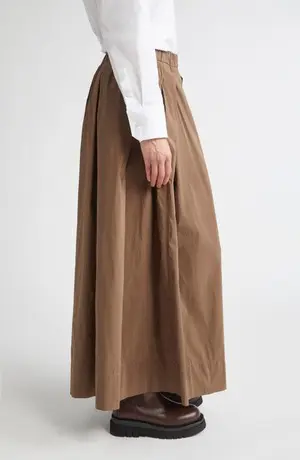 Max Mara Aloe Pleated Maxi Skirt - Brown