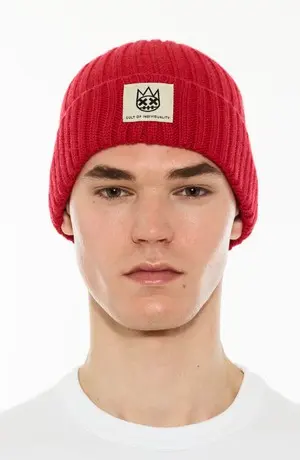 CULT OF INDIVIDUALITY Ribbed Wool-blend Beanie - Rouge Red