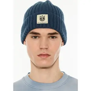 CULT OF INDIVIDUALITY Ribbed Wool-blend Beanie - Blue Steel