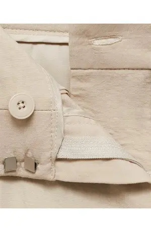 Mango Wide Leg Trousers - Light/pastel Grey