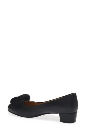 FERRAGAMO Vara Shearling Bow Pump - Nero Biscotto Ai2011