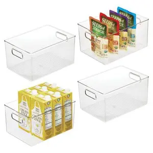 IDESIGN Pantry Organizer Bins With Handlesstorage Bins For Cabinets Or Fridgeset Of 4 - Clear