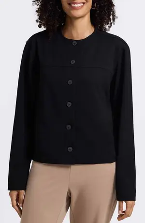 Foxcroft Crepe Knit Valerie Jacket - Black