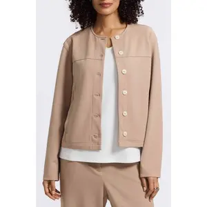 Foxcroft Crepe Knit Valerie Jacket - Khaki