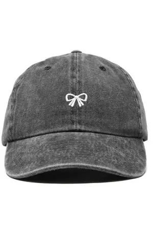 DALIX Bow Dad Cap Washed Black