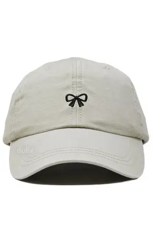 DALIX Bow Dad Cap - Washed Stone White