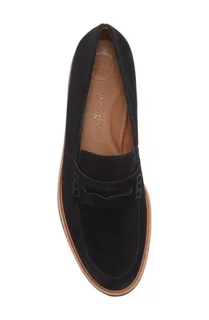 Paul Green Carmel Lug Penny Loafer - Black Suede