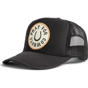 FRIDAY FEELIN’ Pray For Cowboys Trucker Hat - Black