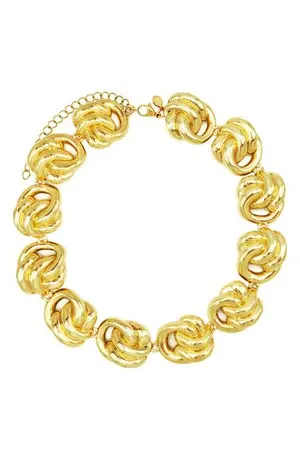 PETIT MOMENTS Miami Knot Link Collar Necklace Gold