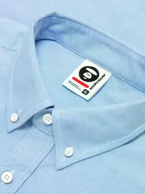 AAPE BY *A BATHING APE Logo-patch Oxford Shirt - Blue