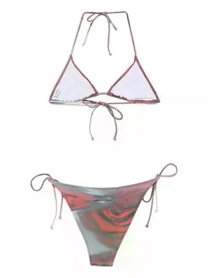 JEAN PAUL GAULTIER Blurred Roses Triangle Bikini
