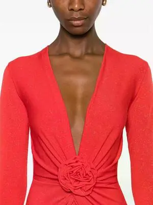 ROSERRY Rose-embellished Midi Dress