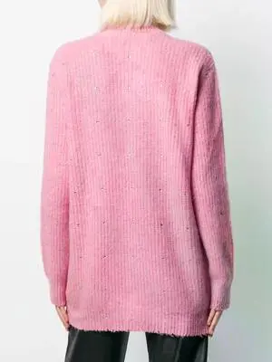 MSGM Crystal-embellished Knitted Jumper