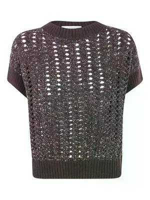 D.exterior Sequin-embellished Open-knit Sweater