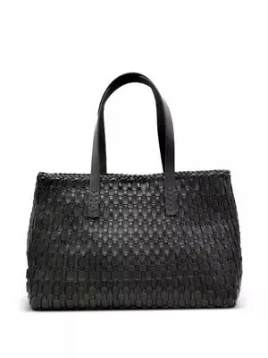 Dragon Diffusion Salvage Woven Leather Shoulder Bag - Black