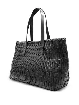 Dragon Diffusion Salvage Woven Leather Shoulder Bag - Black