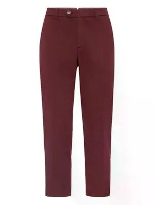 Brunello Cucinelli Garment-dyed Gabardine Trousers - Red