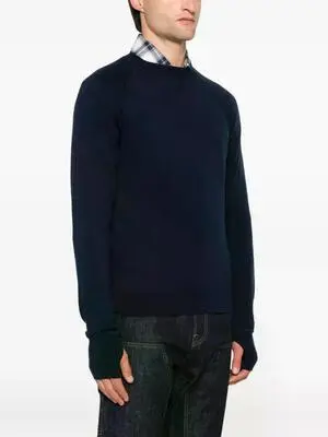 Eleventy Round-neck Wool Sweater - Blue