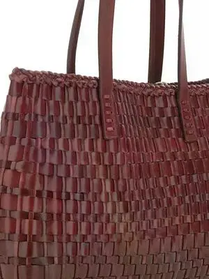 Dragon Diffusion Salvage Woven Calf Leather Tote Bag - Brown