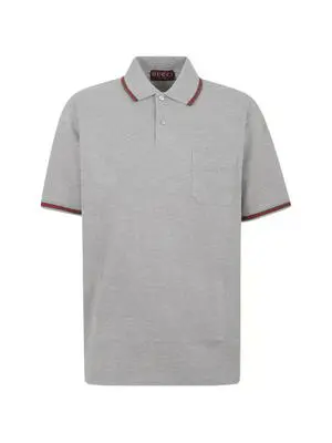 Gucci Embroidered-pocket Cotton Polo Shirt