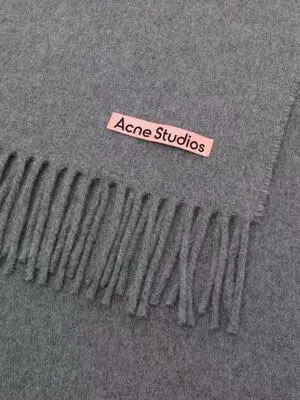 Acne Studios Fringed Cashmere Scarf - Grey