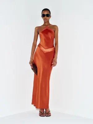 REFORMATION Reformation Jillian Silk Maxi Dress Red