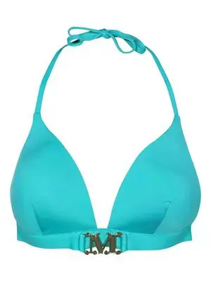 Max Mara Logo-buckle Triangle Bikini Top - Blue