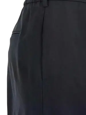 PT TORINO Elasticated-waist Wide Leg Trousers - Black