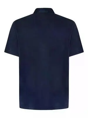 LOW BRAND Mandarin-collar Button-placket T-shirt