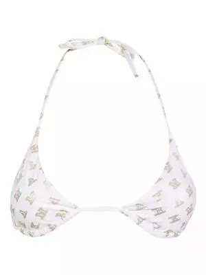 Max Mara Logo-print Triangle Bikini Top - White