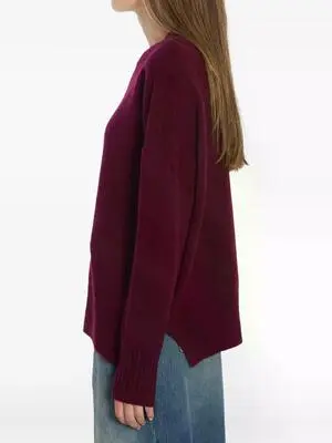 ALLUDE Ribbed Side-slit Cashmere Sweater