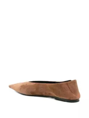Saint Laurent Pointed-toe Suede Ballet Flats