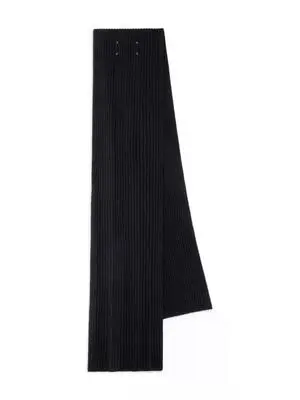 MAISON MARGIELA Ribbed Wool Scarf - Black