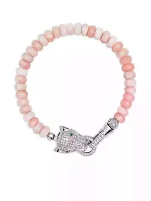 NIALAYA JEWELRY Panther Head Opal Bracelet - Silver