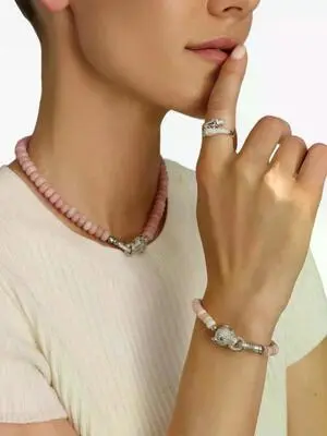 NIALAYA JEWELRY Panther Head Opal Bracelet - Silver