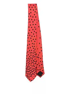 Moschino Polka-dot Silk Neck Tie - Red