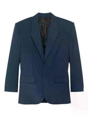 MUGLER Single-breasted Wool Blazer - Blue